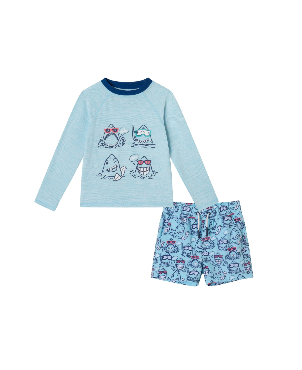 Click here for Toddler/Child Boys Shark Graphic Rashguard Set - H... prices