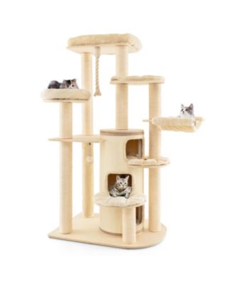Multi-Level Cat Tree with 3-Story Condo Cozy & Fun Climbing Tower for ...