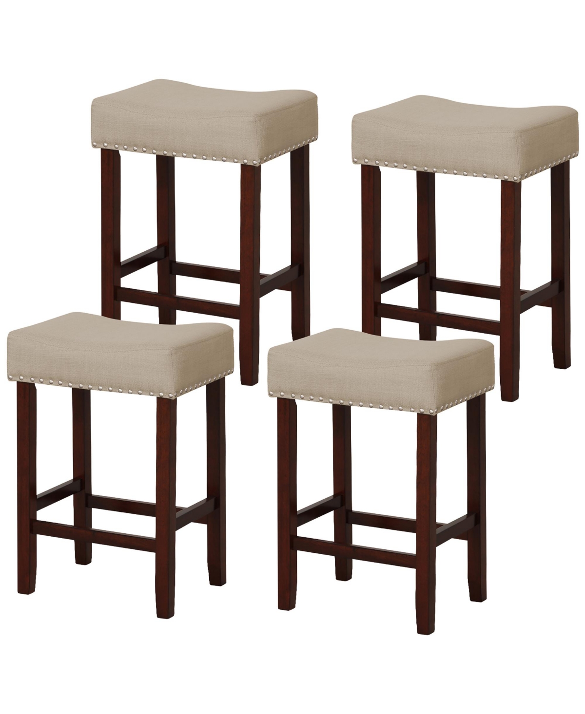 Click here for Gymax Set of 4 Bar Stools Counter Height Saddle Ki... prices