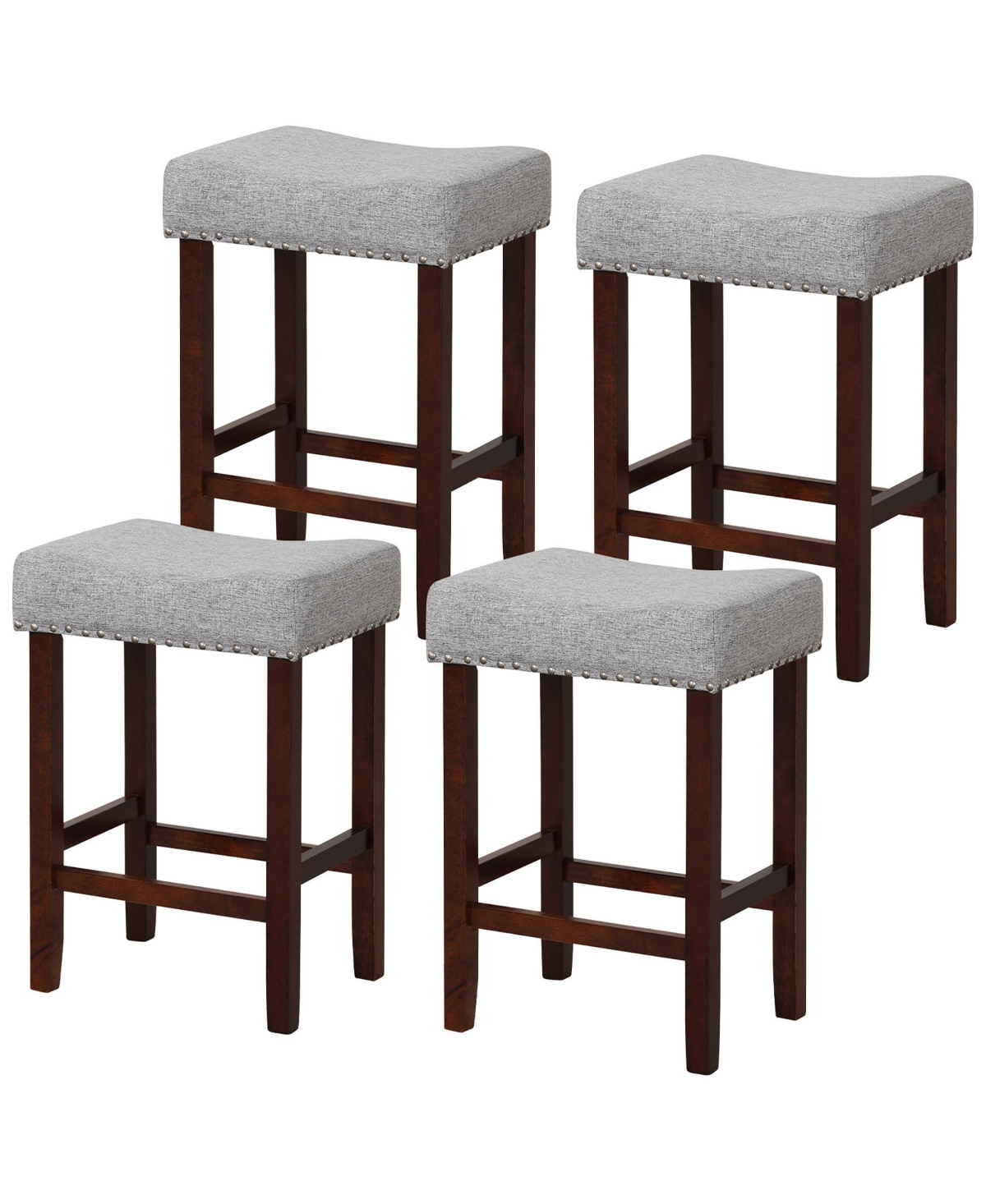 Click here for Gymax Set of 4 Bar Stools Counter Height Saddle Ki... prices
