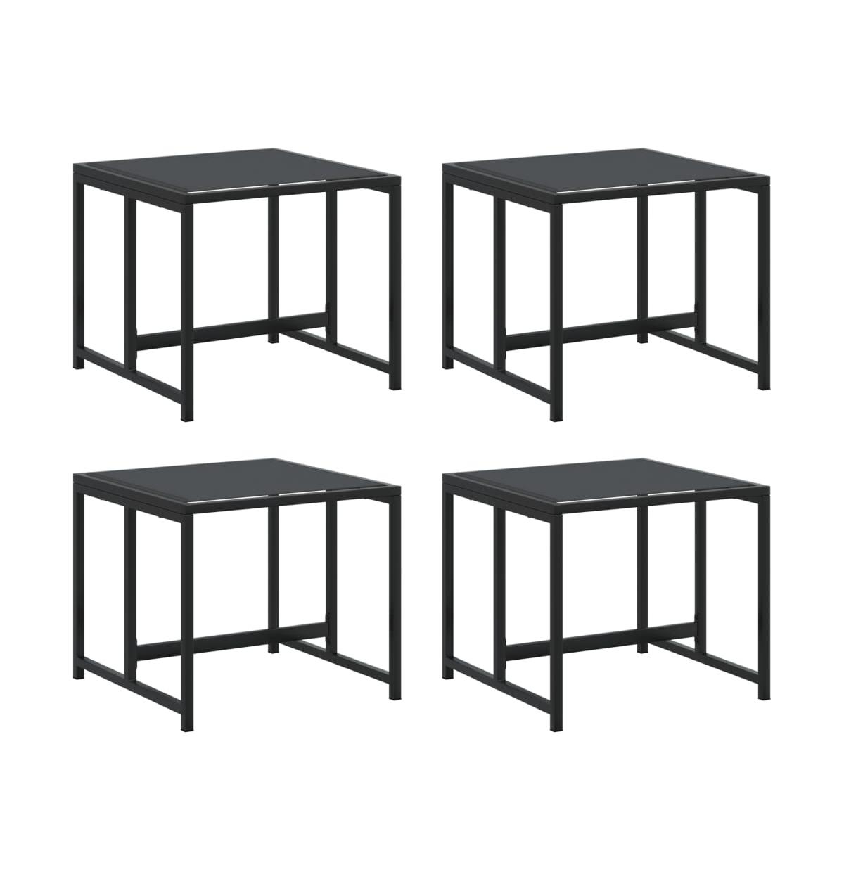 Click here for Patio Stools 4 pcs Black Steel and Textilene - Bla... prices