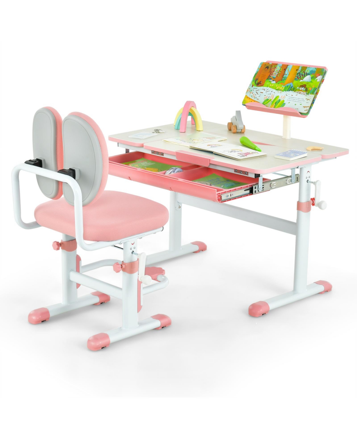 Click here for Height-Adjustable Kids Study Desk and Chair Set -... prices