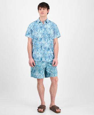 Robert Graham Men's Damask-Print Shirt & Swim Trunks - Macy's