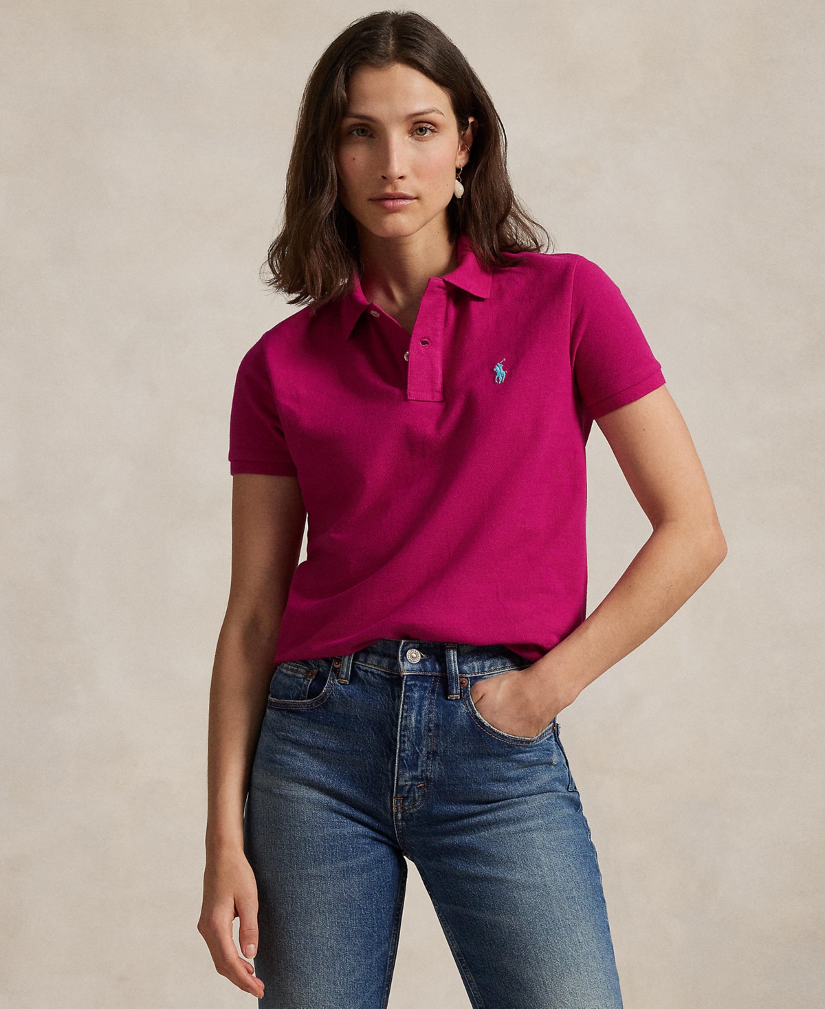 Click here for Polo Ralph Lauren Womens Classic-Fit Mesh Polo Shi... prices