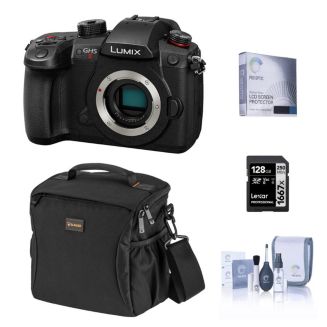 Panasonic LUMIX GH5II Mirrorless Camera Bundle with 128GB SD Card, Shoulder Bag, Screen ...