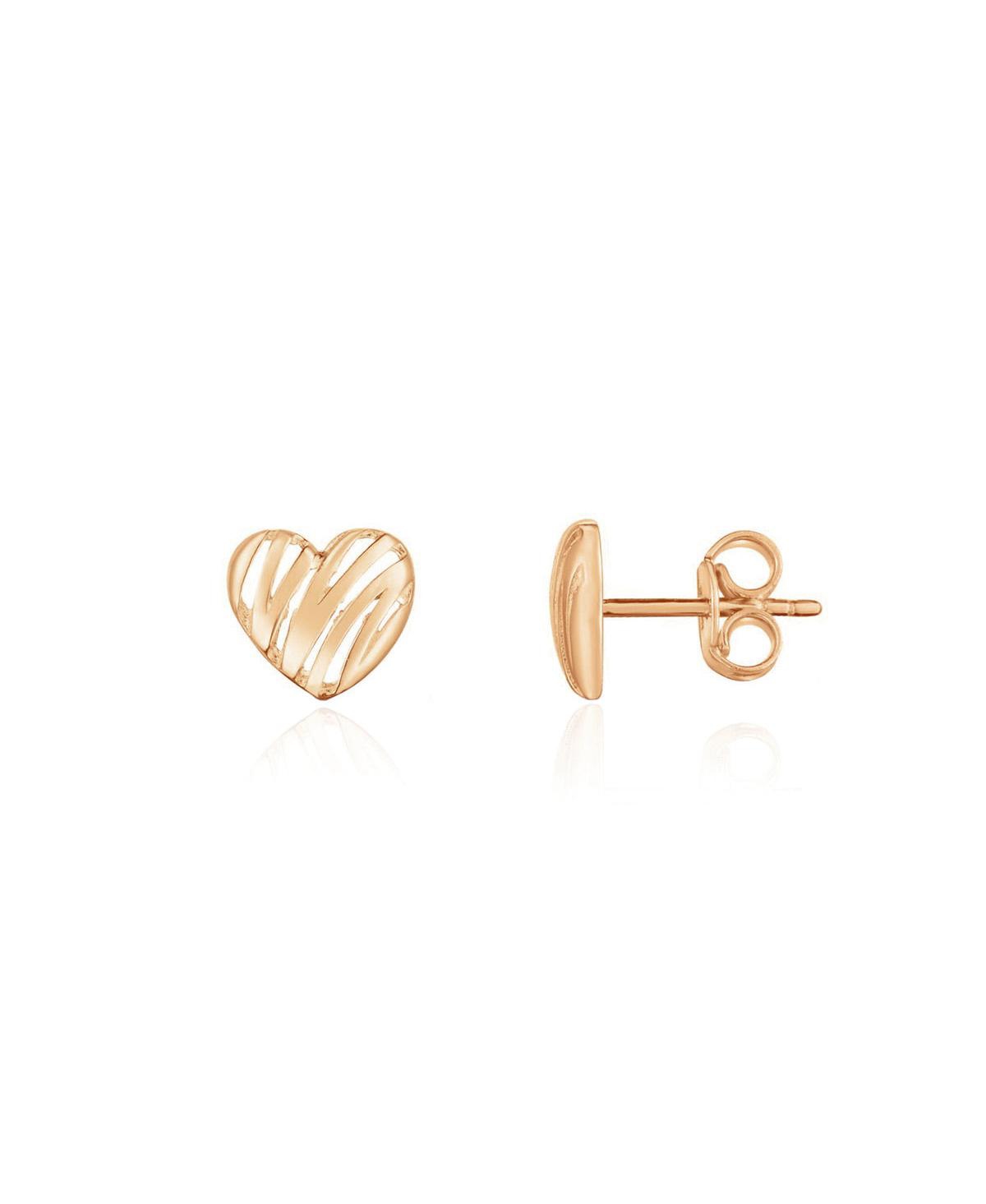 Click here for The Lovery Scribble Heart Stud Earrings 14K Rose G... prices