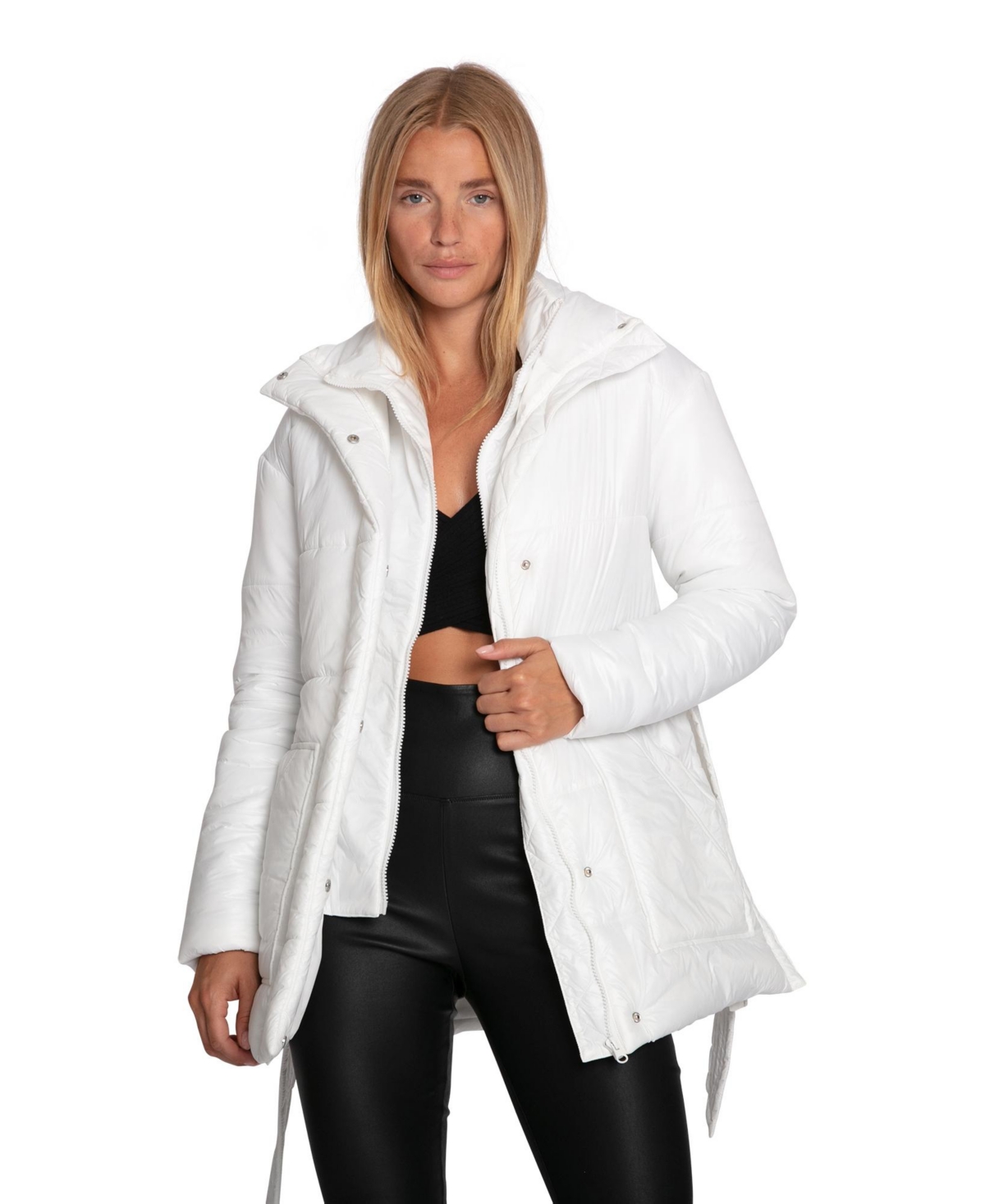 Click here for Belle & Bloom Womens Moonrise Belted Puffer Jacket... prices