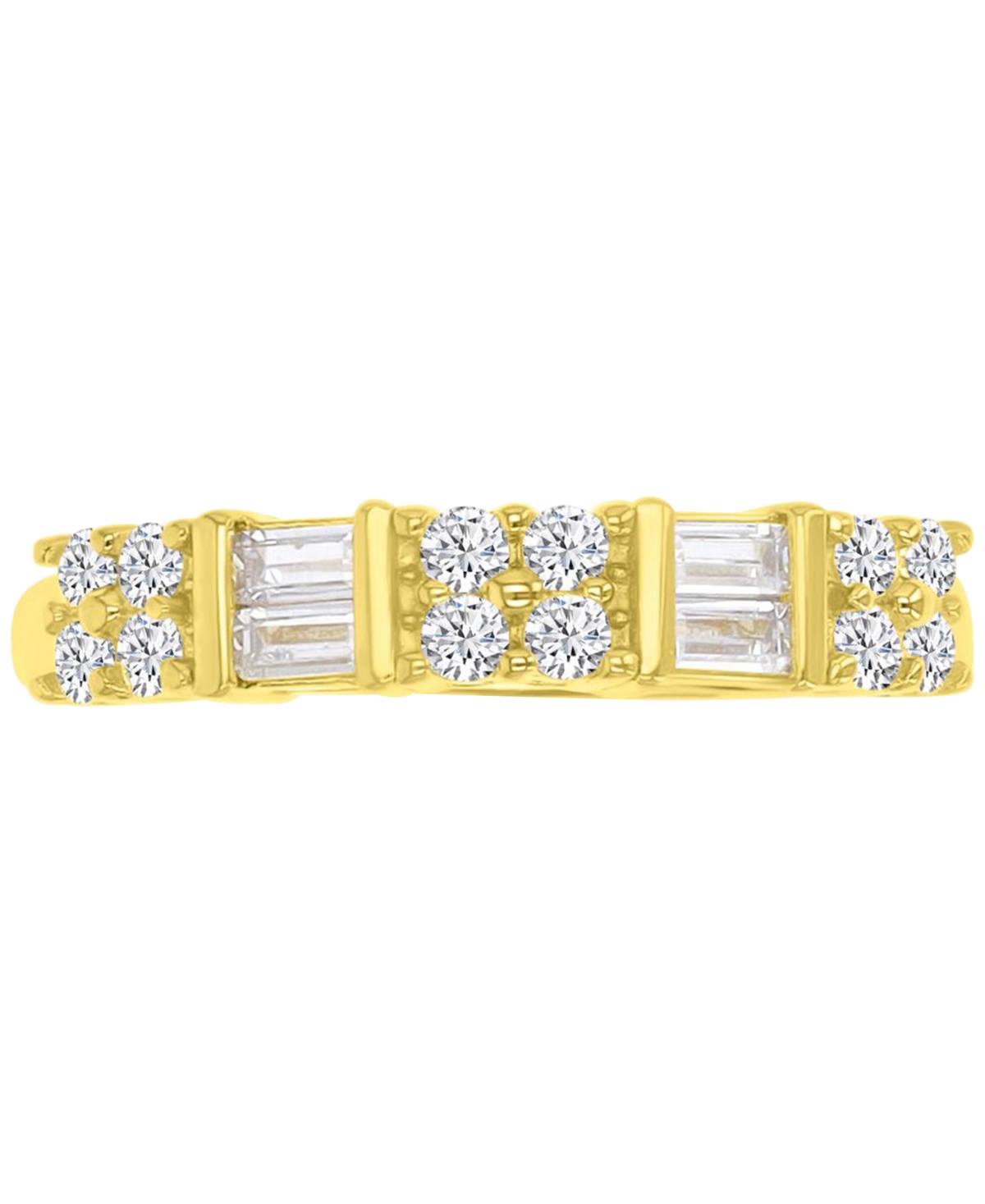 Click here for Cubic Zirconia Round & Baguette Band in Sterling S... prices