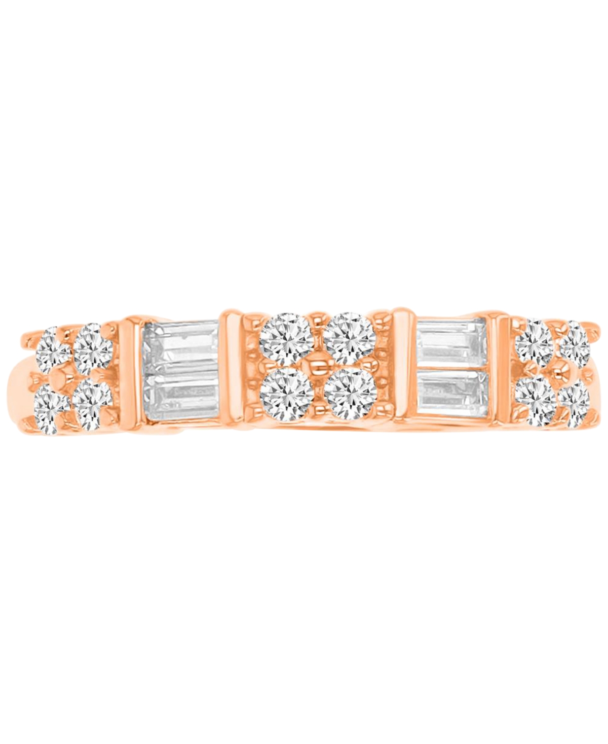 Click here for Cubic Zirconia Round & Baguette Band in Sterling S... prices