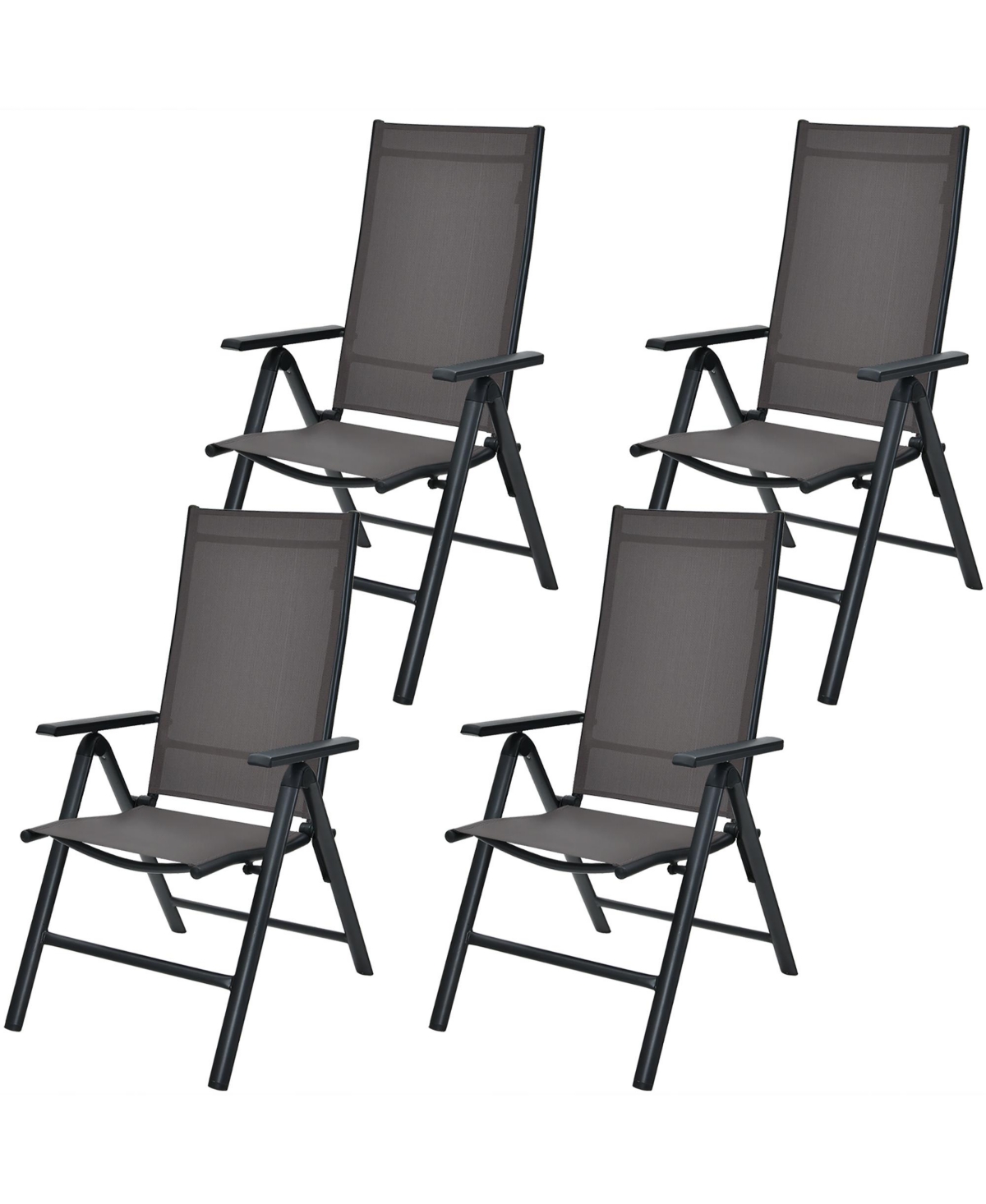 Click here for 4PCS Patio Folding Dining Chairs Aluminium Adjusta... prices