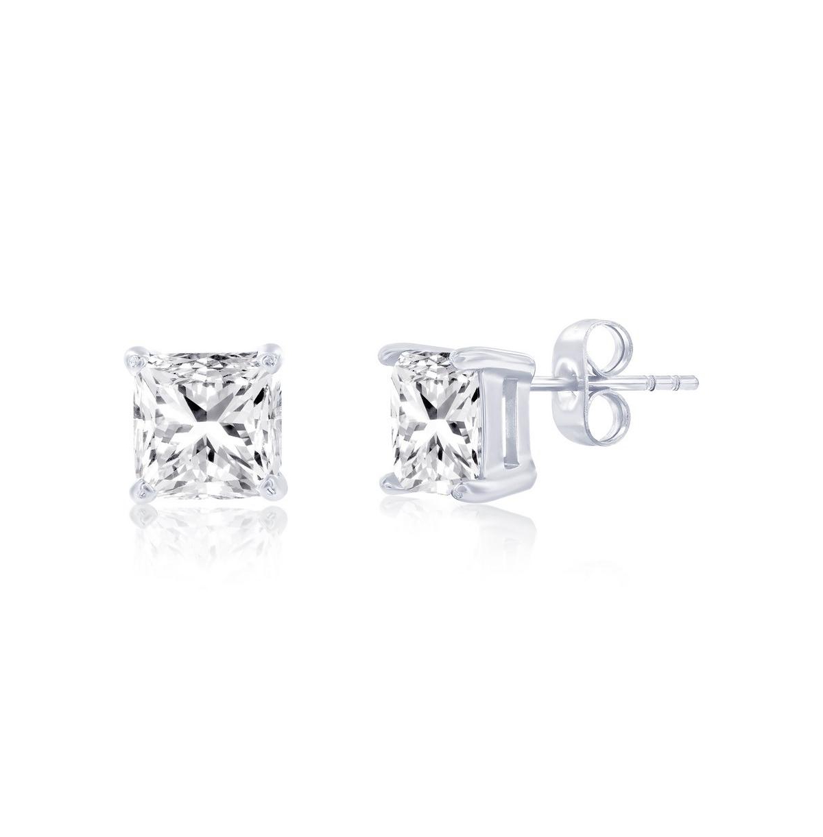Click here for Stainless Steel  8mm Square Cz Studs - Silver prices