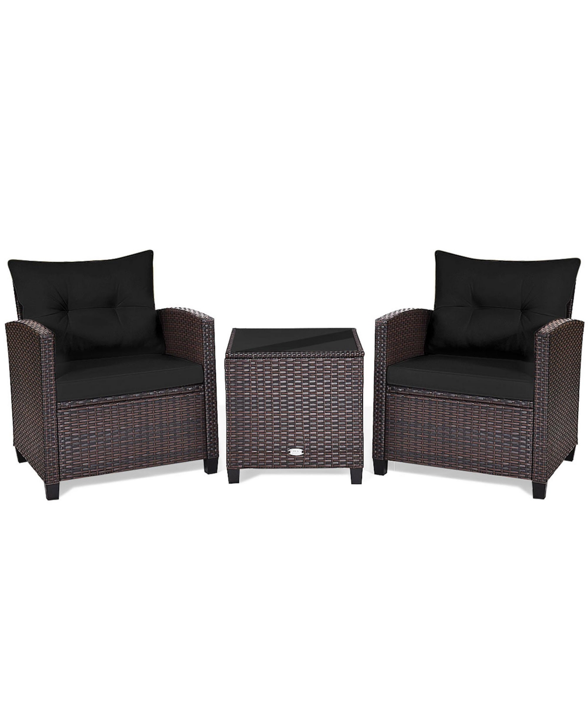 Click here for Gymax 3PCS Outdoor Patio Rattan Conversation Set G... prices