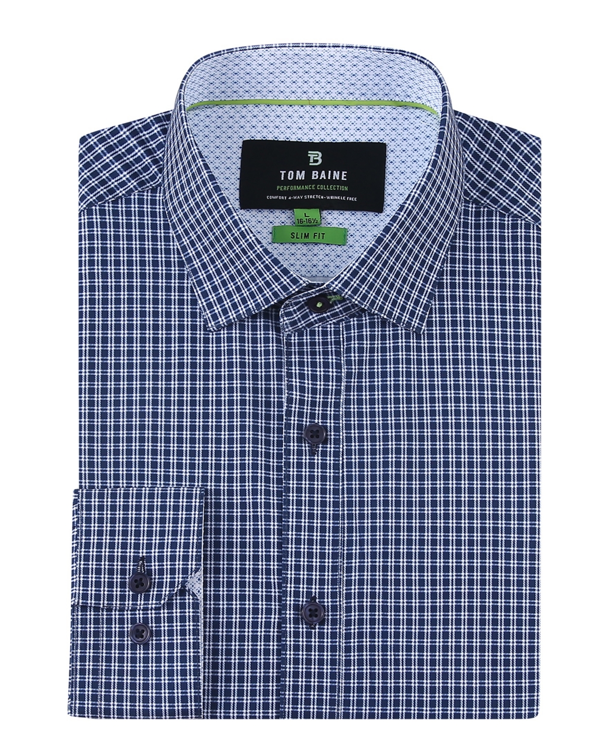 Click here for Tom Baine Mens Four Way Stretch Plaid Button Down... prices