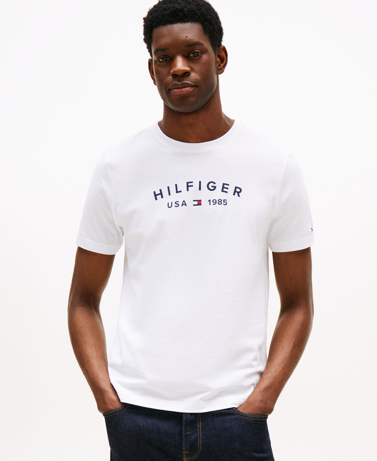 Click here for Tommy Hilfiger Mens Lightweight Logo T-Shirt - Whi... prices