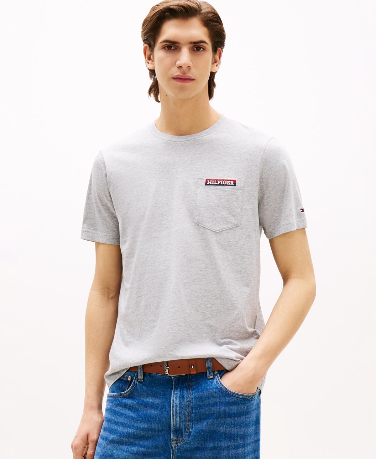 Click here for Tommy Hilfiger Mens Monotype Pocket T-Shirt - Ligh... prices