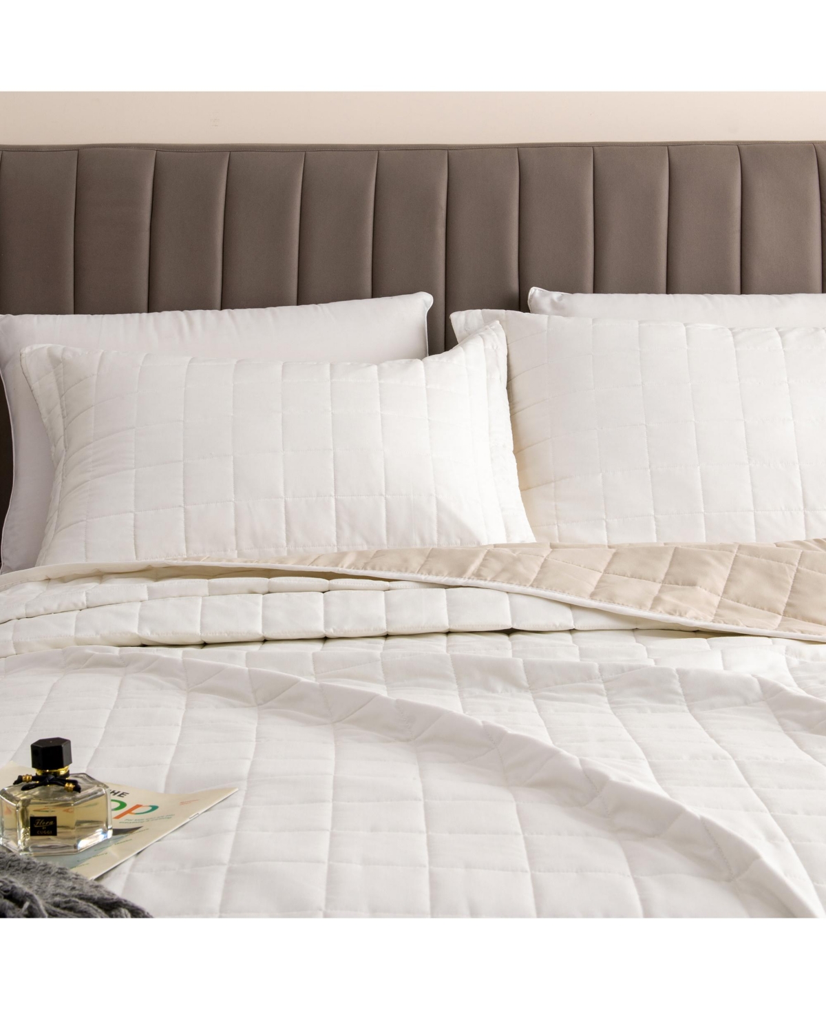 Click here for Linery & Co. Two-Tone Microfiber Quilt Set With Sh... prices