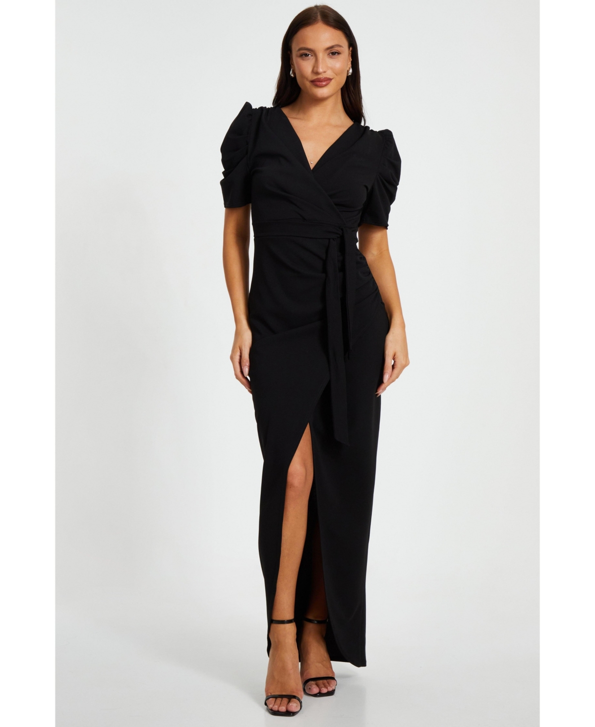 Click here for Quiz Womens Puff Sleeve Maxi Dress - Black prices