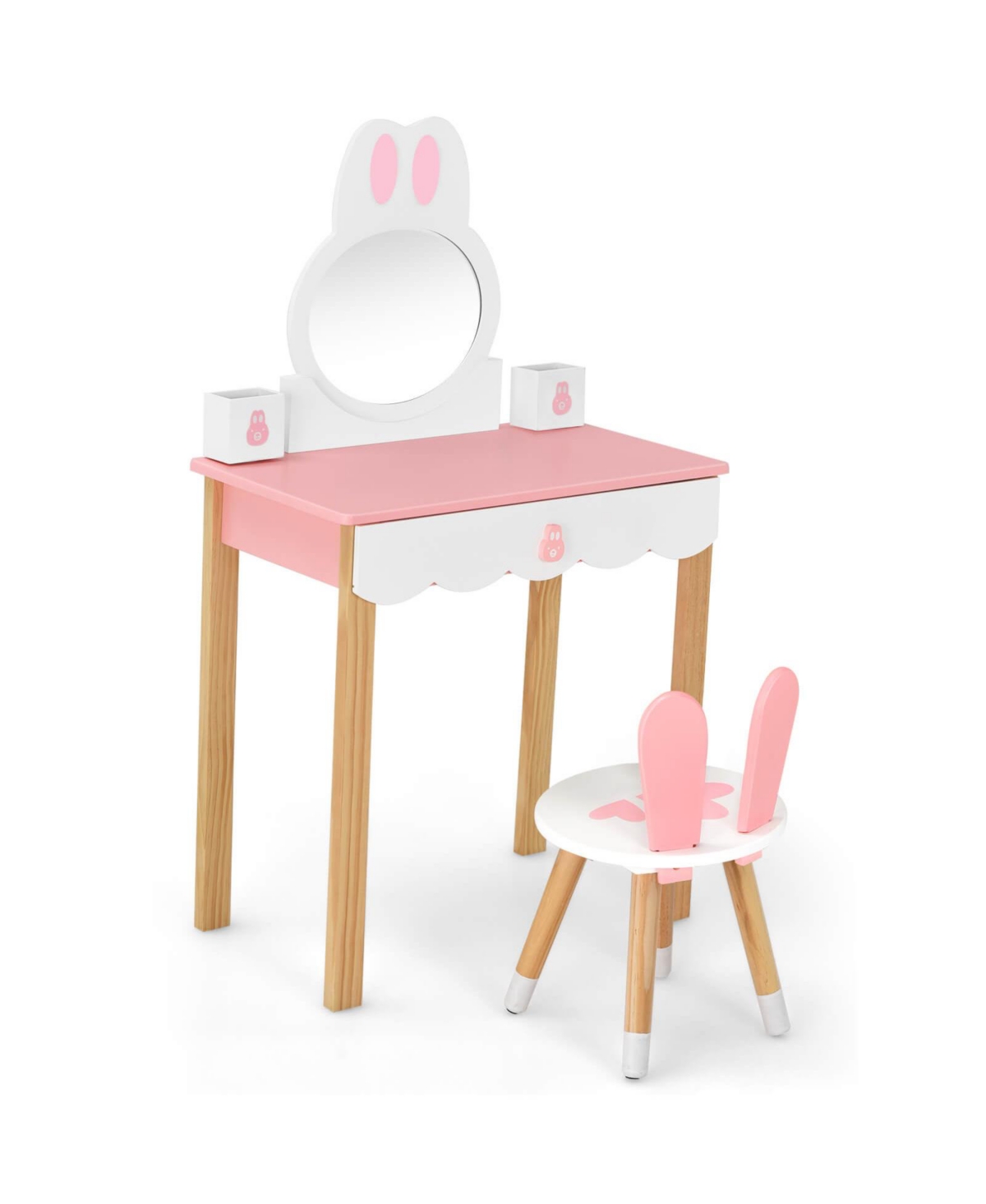 Click here for Kids Vanity Set Rabbit Makeup Dressing Table Chair... prices