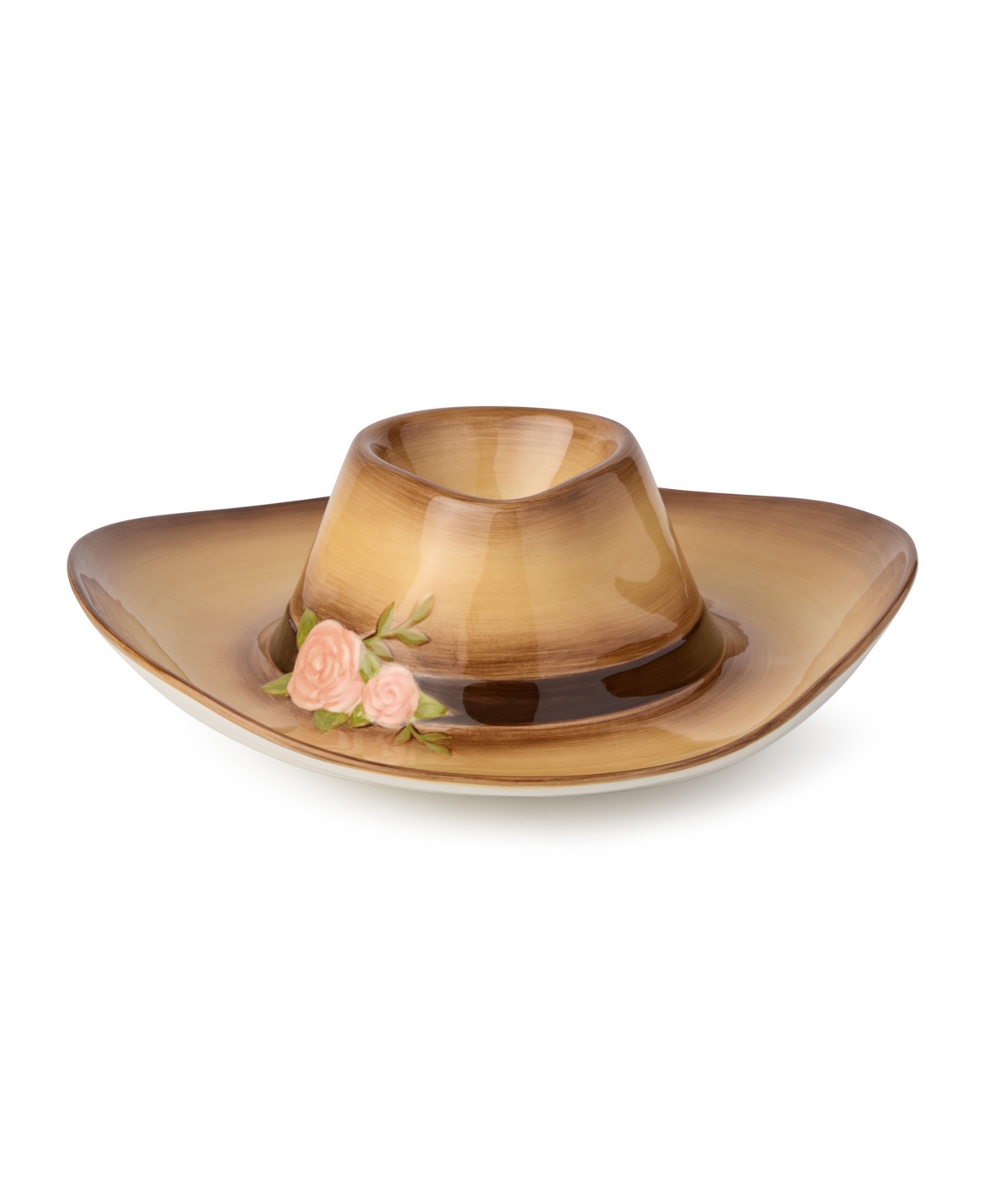 Certified International Rosewood 3-d Cowgirl Hat Chip and Dip Server - Miscellaneous