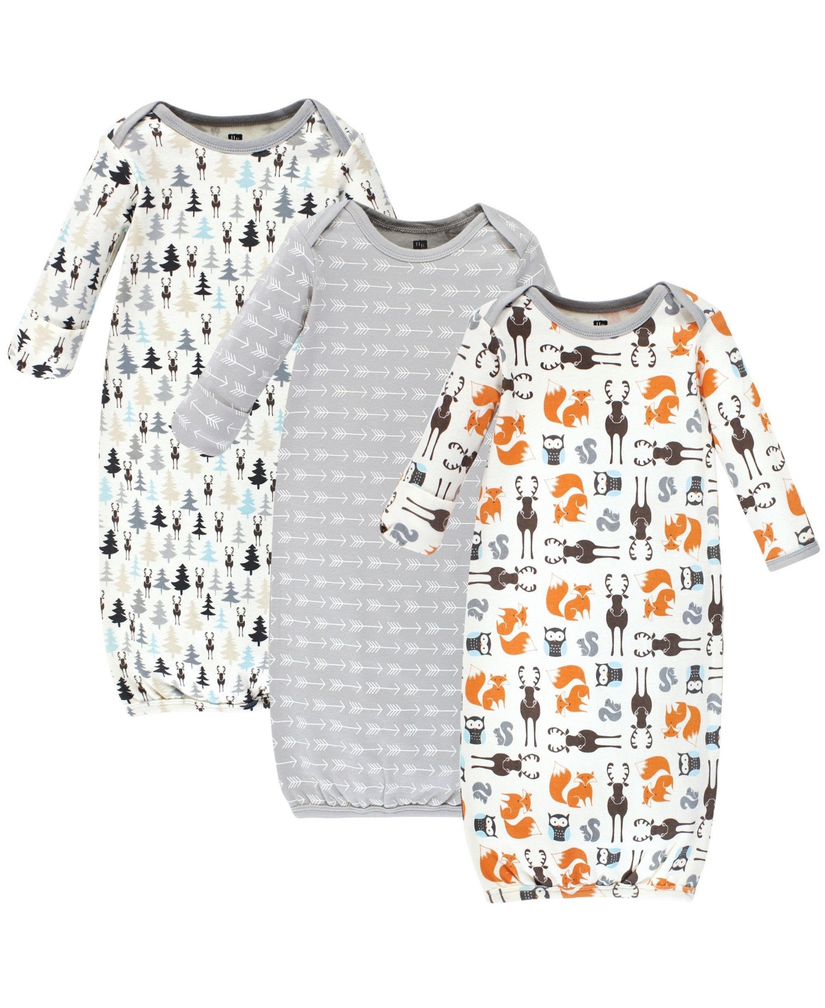 Click here for Hudson Baby Baby Girl Cotton Gowns  3-Pack - Moose prices
