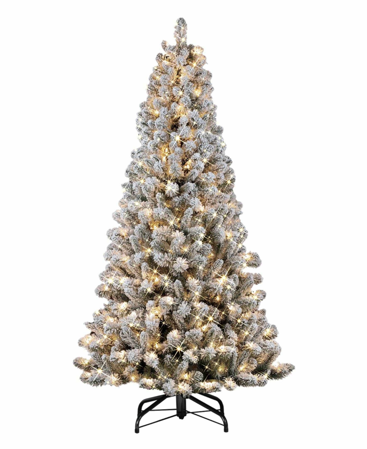 Click here for Puleo 6.5FT Pre-Lit Flocked Vancouver Pine Artific... prices