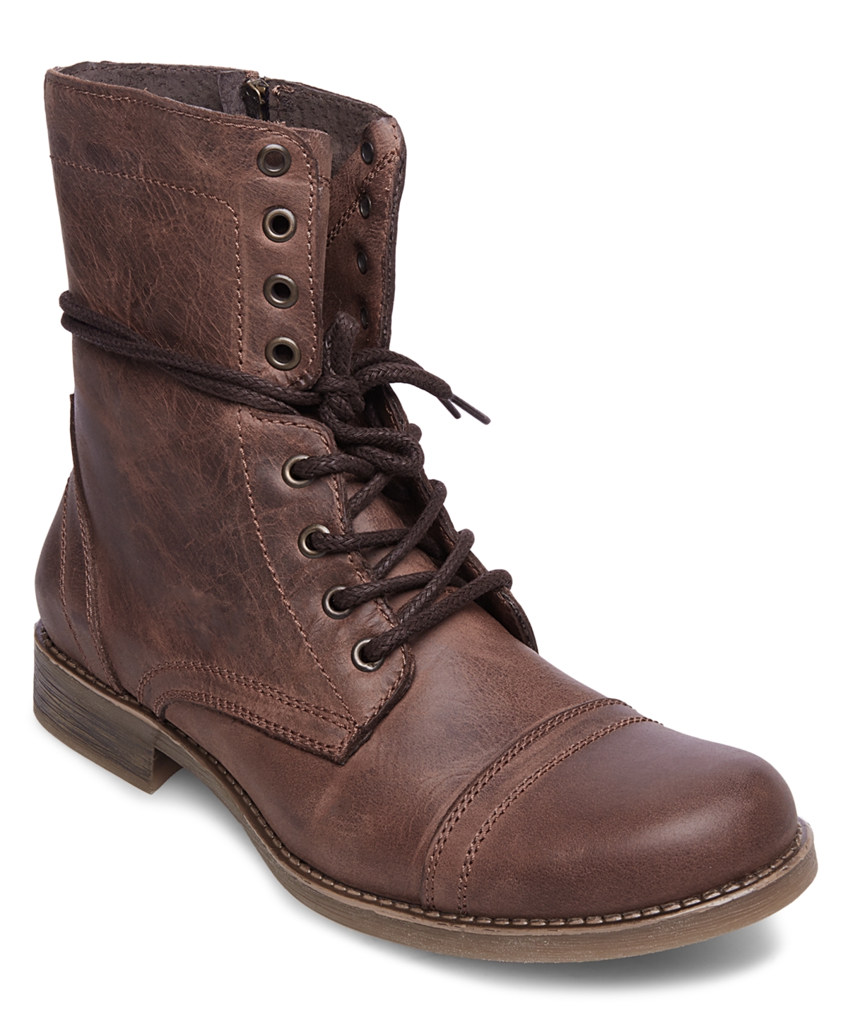 Click here for Steve Madden Mens Troopah Leather Boots - Brown le... prices