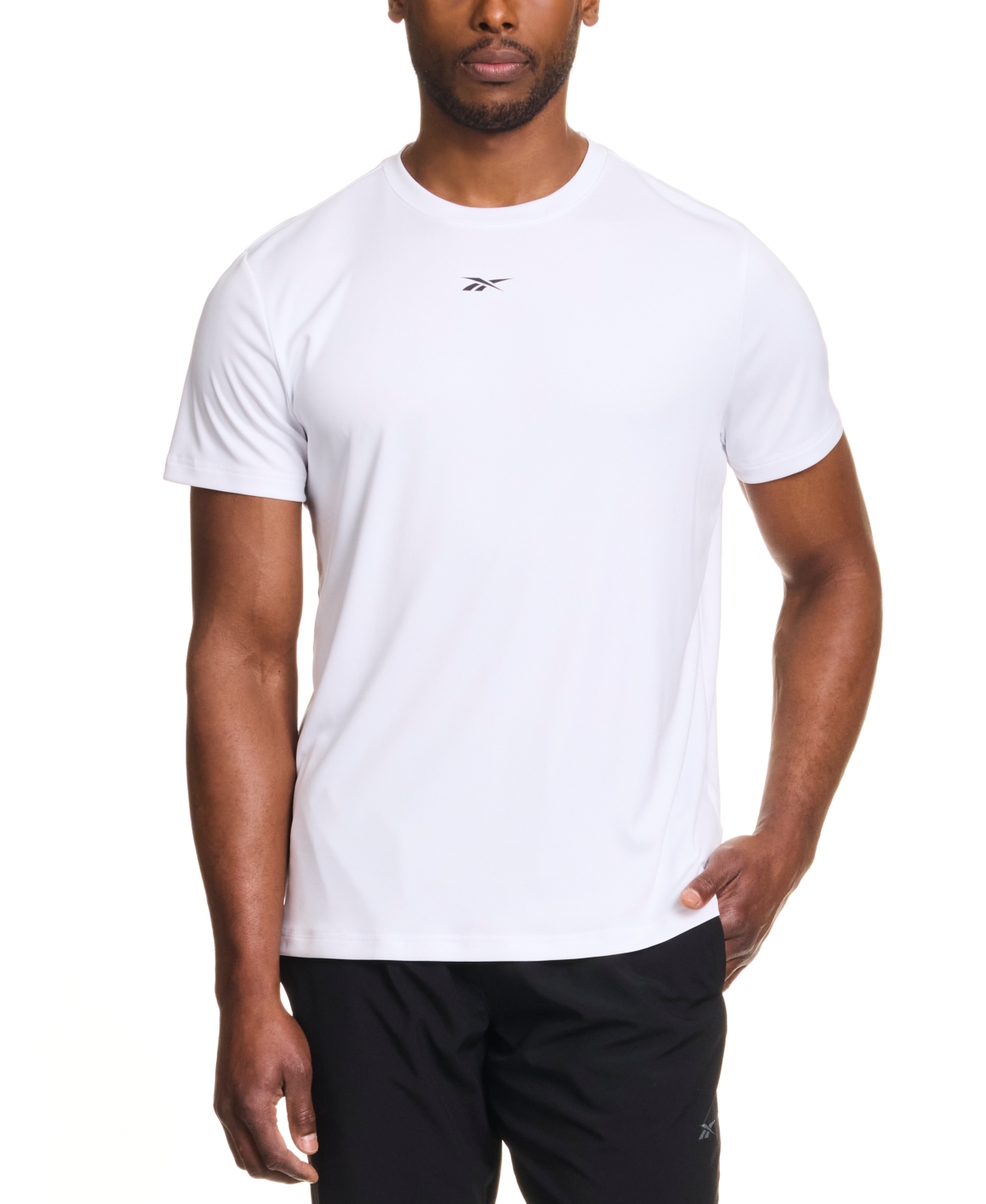 Click here for Reebok Mens Tech Regular-Fit Logo T-Shirt - White prices