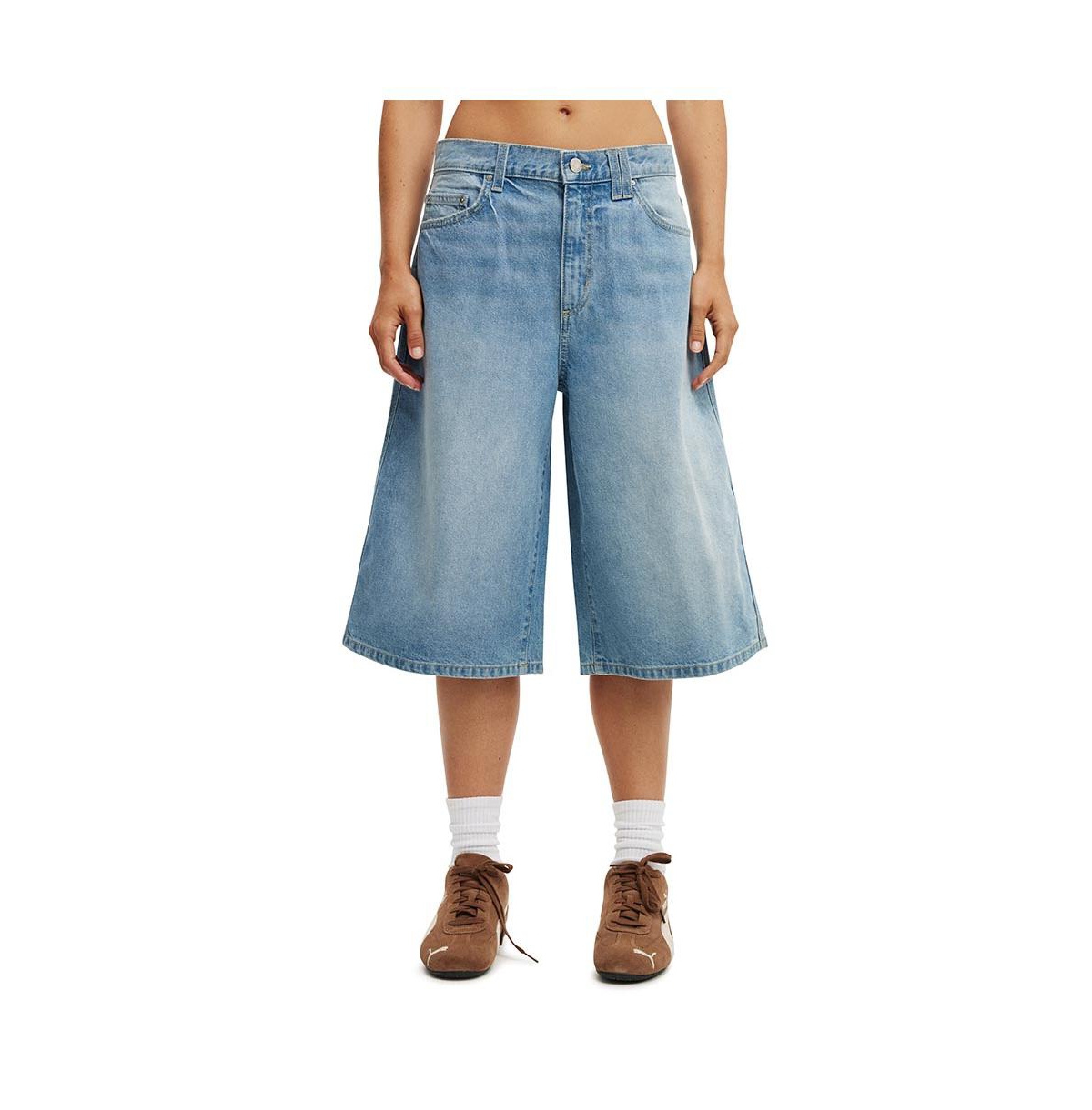 Click here for Cotton On Womens 91 Baggy Denim Jort - Blue haze prices
