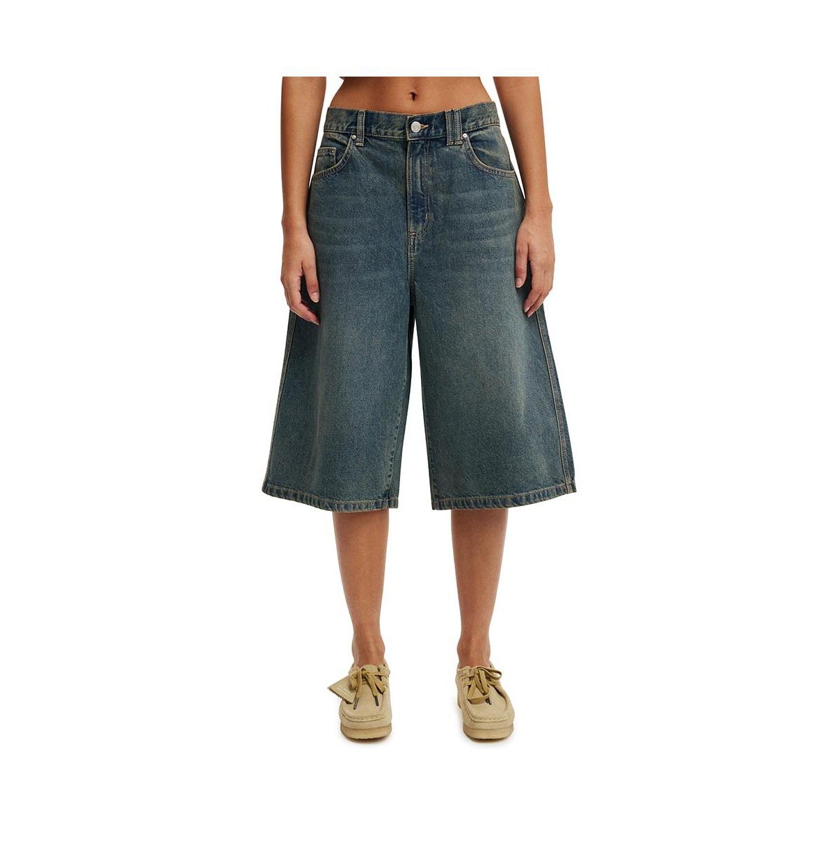 Click here for Cotton On Womens 91 Baggy Denim Jort - Logans blue prices