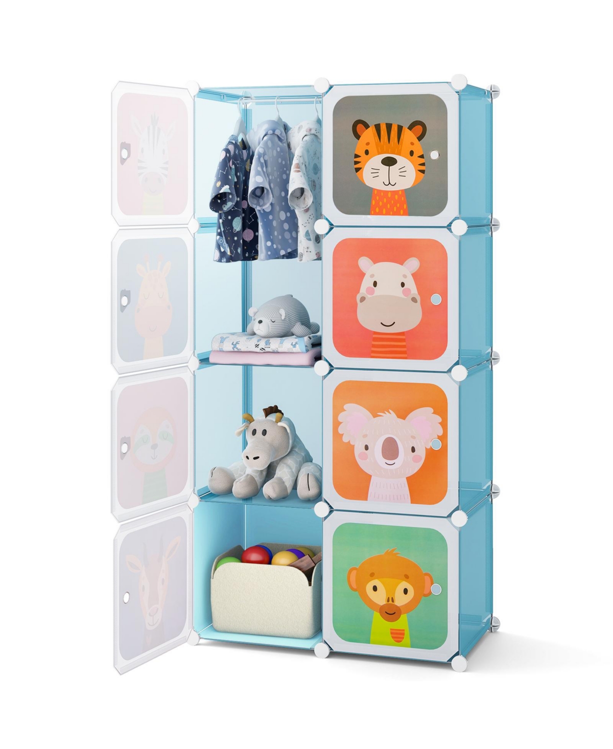 Click here for 8-Cube Kids Wardrobe Closet with Clothes Hanging S... prices