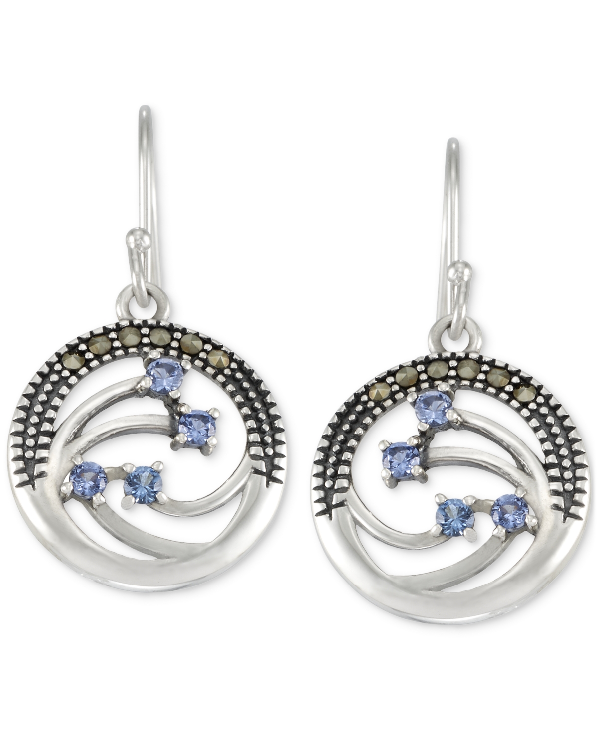 Click here for Blue Topaz (1/2 ct. t.w.) & Marcasite Openwork Cir... prices