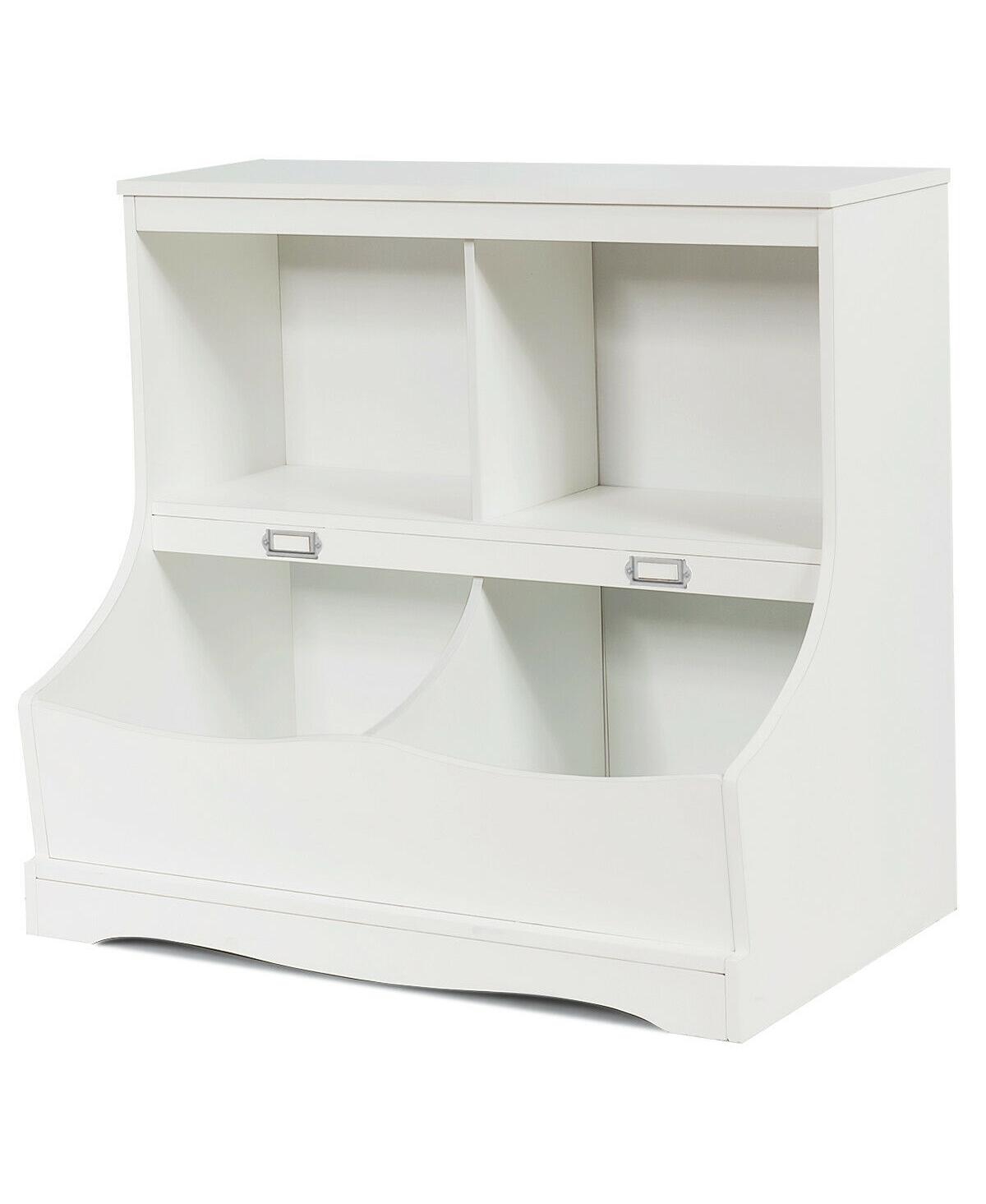 Click here for Kids Floor Cabinet Multi-Functional Bookcase - Whi... prices