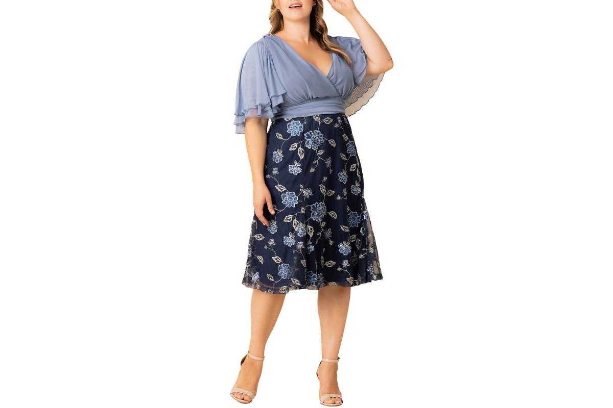 Click here for Kiyonna Plus Size Lillian Embroidered Mesh Midi Co... prices