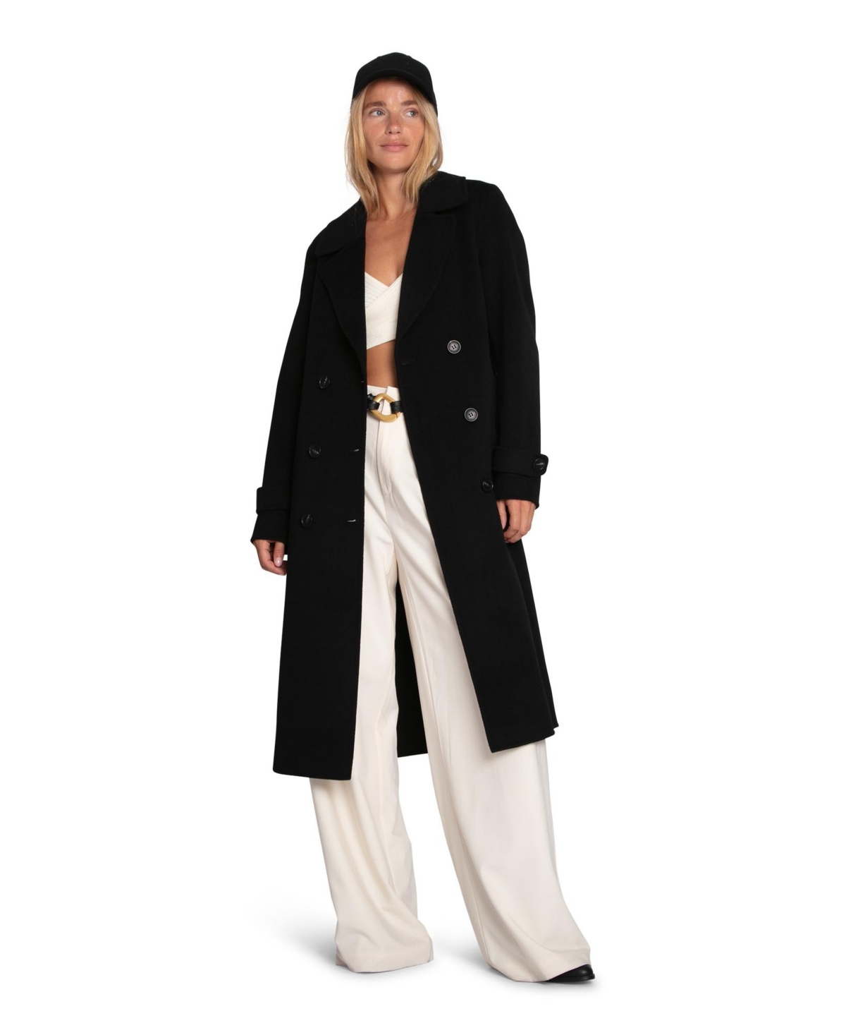 Click here for Belle & Bloom Womens Front Runner Belted Coat - Bl... prices