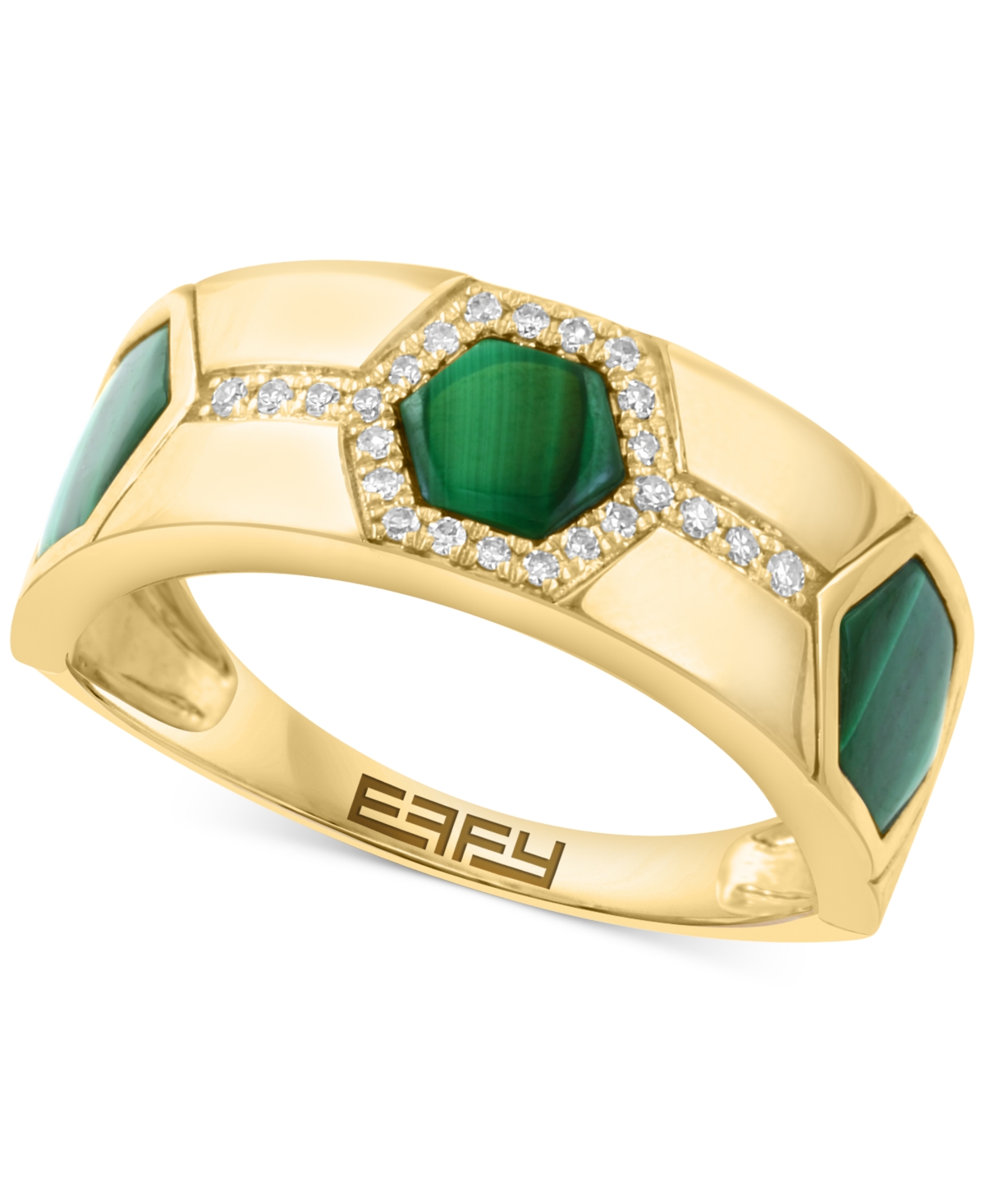 Click here for Effy Malachite & Diamond (1/10 ct. t.w.) Hexagon B... prices