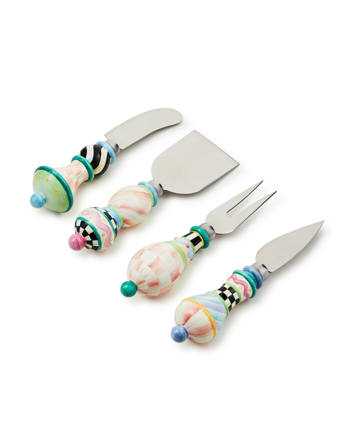 Click here for Mackenzie-Childs Rosy Meadow Cheese Knife Set - Mu... prices