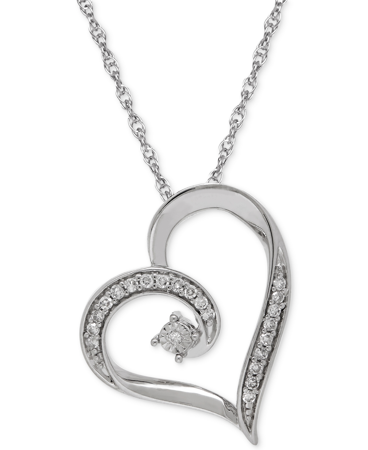 Click here for Diamond Heart Pendant Necklace (1/10 ct. t.w.) in... prices