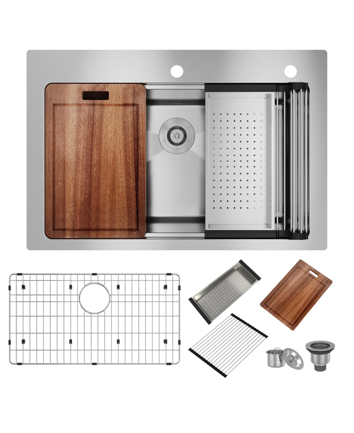 Click here for 33-Inch Stainless Steel Kitchen Sink Workstation D... prices