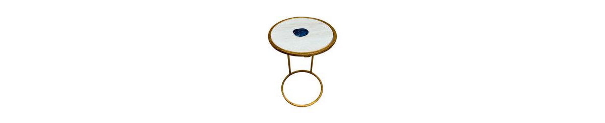 Click here for Marble & Agate Inlay End Table – Foil Finis... prices