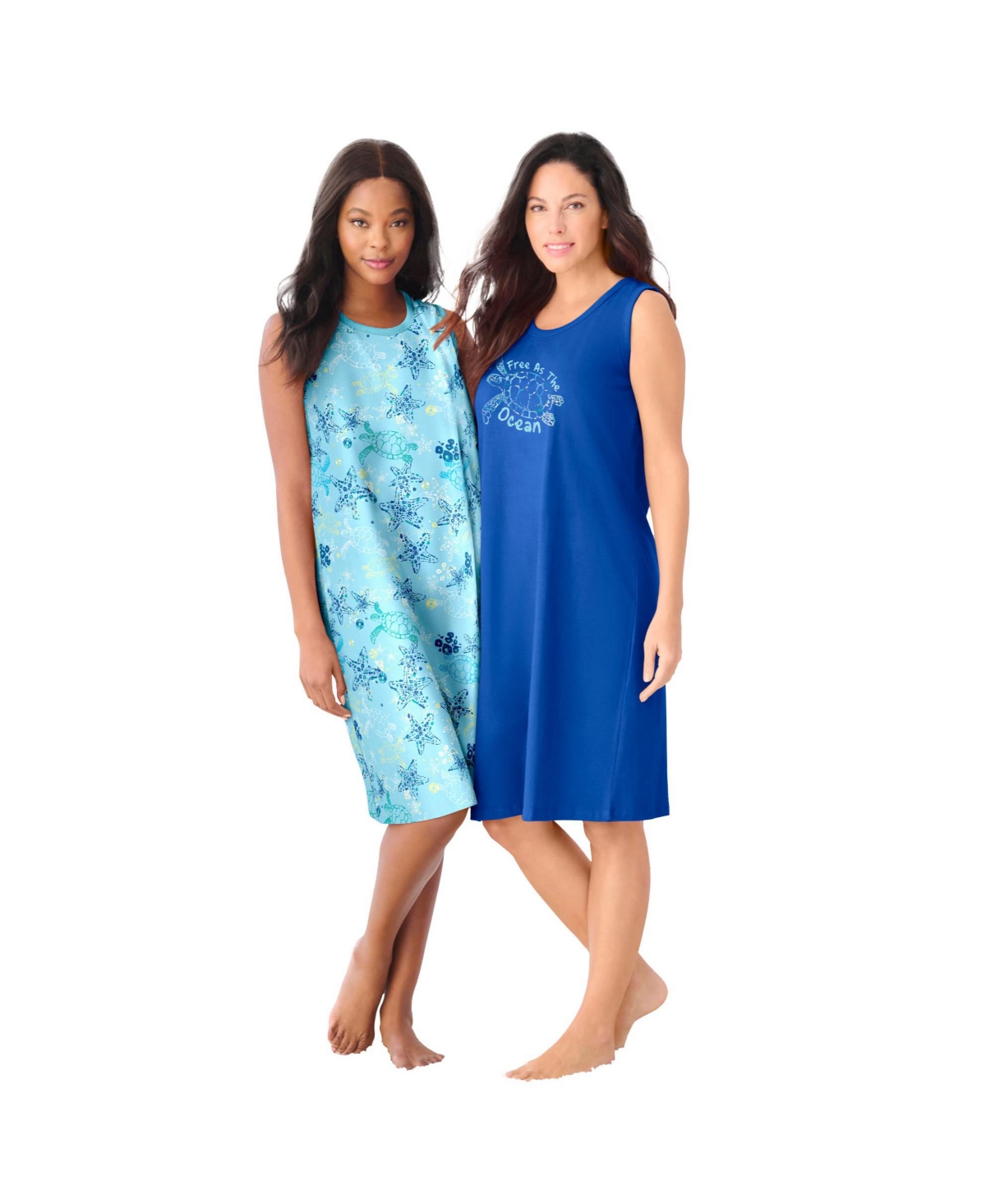 Click here for Dreams & Co. Womens 2-Pack Sleeveless Sleepshirt -... prices