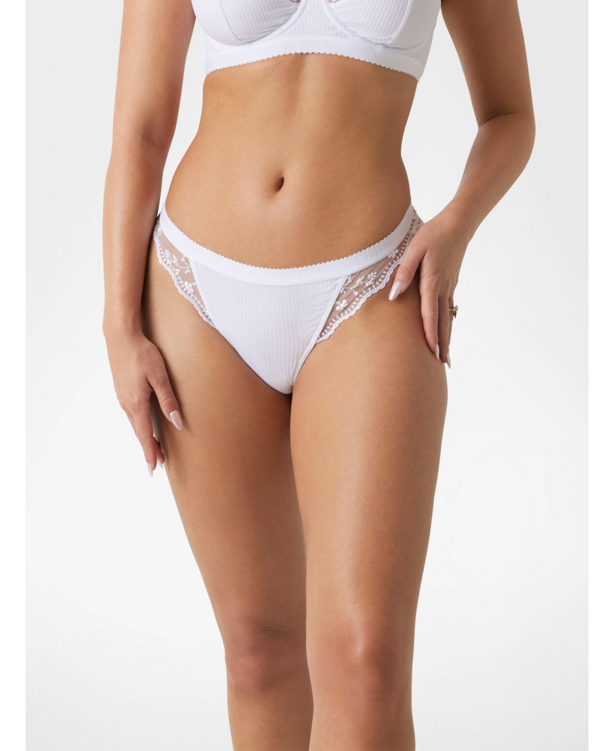 Click here for Guess Womens Livia Brazilian Thong - Pure white prices