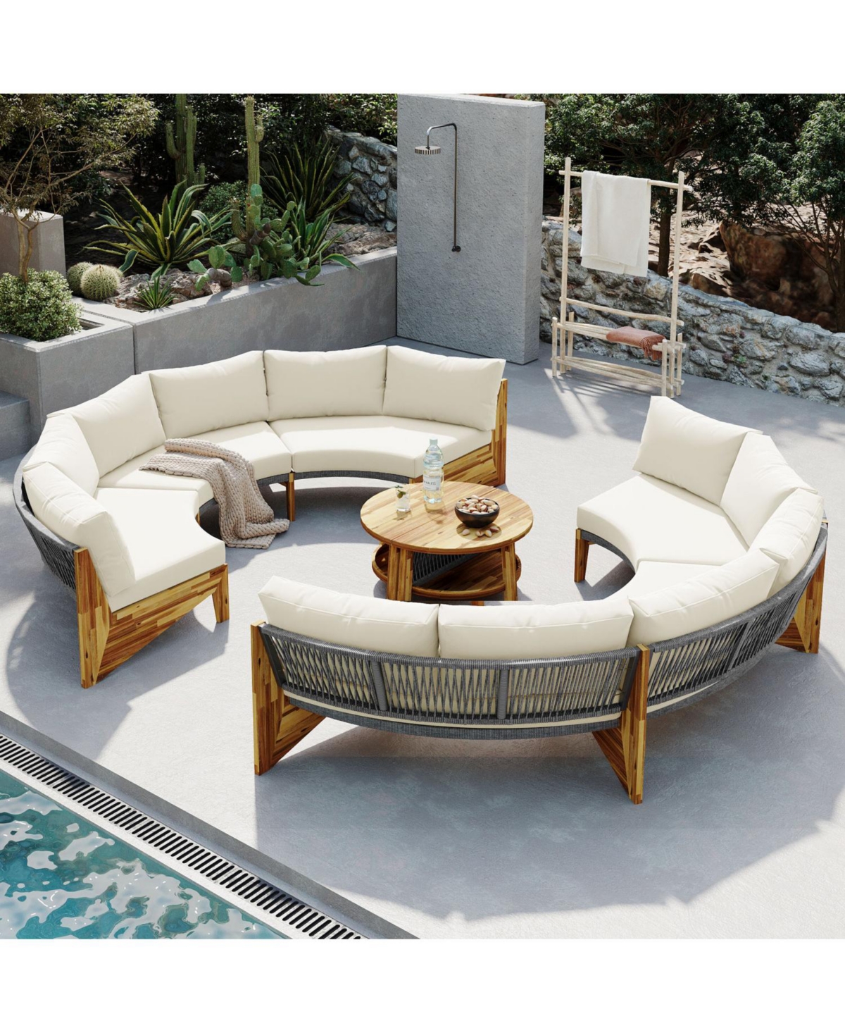 Click here for Streamdale 6-Person Outdoor Seating Set - Beige prices