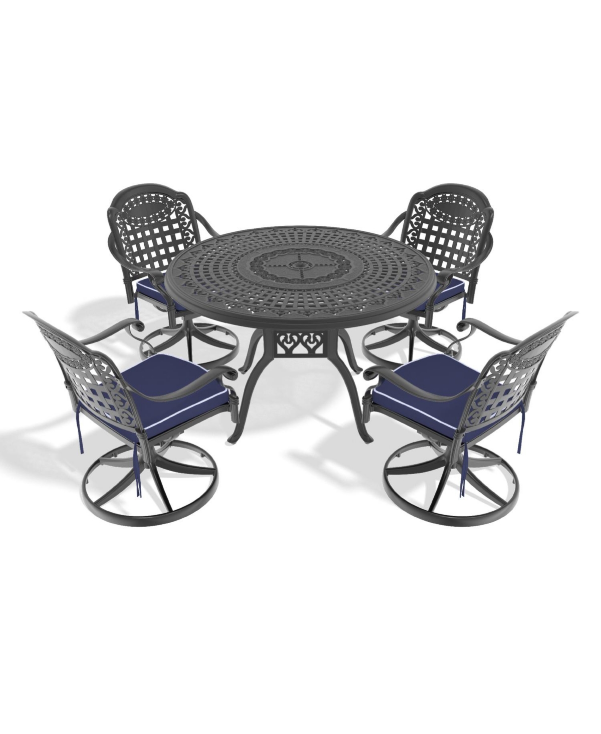 Click here for Streamdale 5-Pc Cast Aluminum Dining Set  4 Swivel... prices
