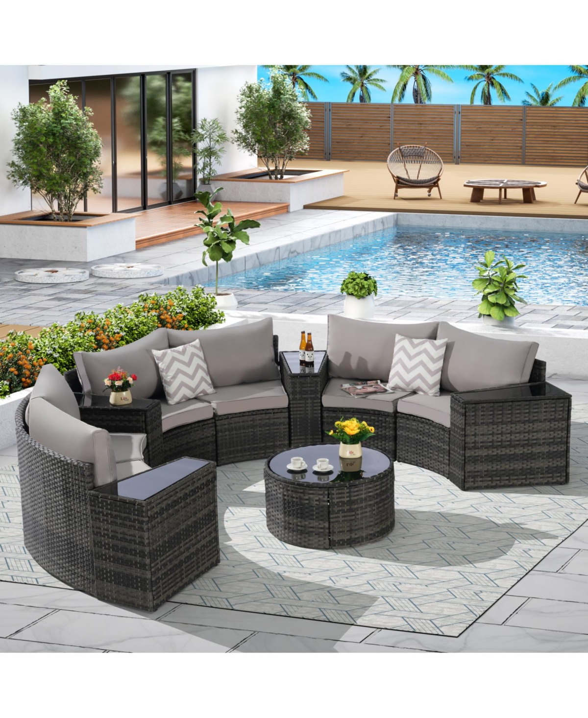 Click here for Streamdale 11-pc Half-Moon Patio Set  Sectional So... prices