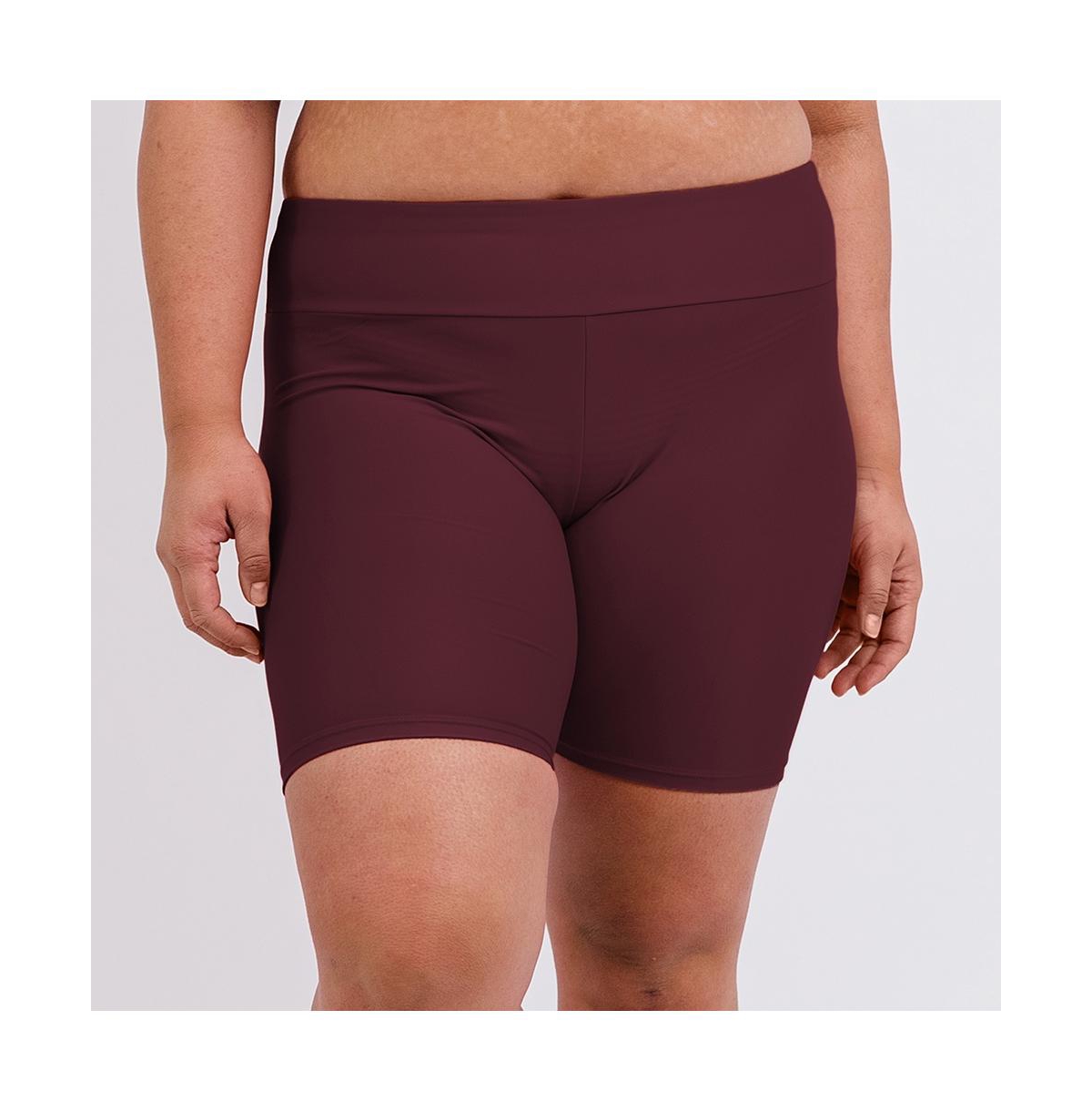 Click here for Calypsa Womens Plus Size Mid-Thigh Swim Shorts - W... prices