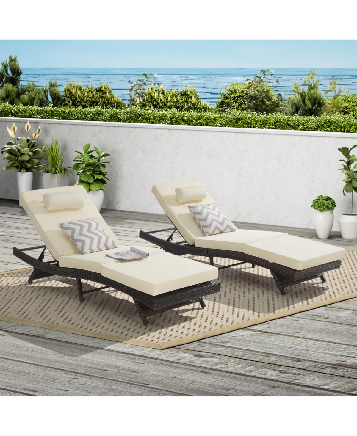 Click here for Streamdale Outdoor Wicker Reclining Lounge Chairs... prices