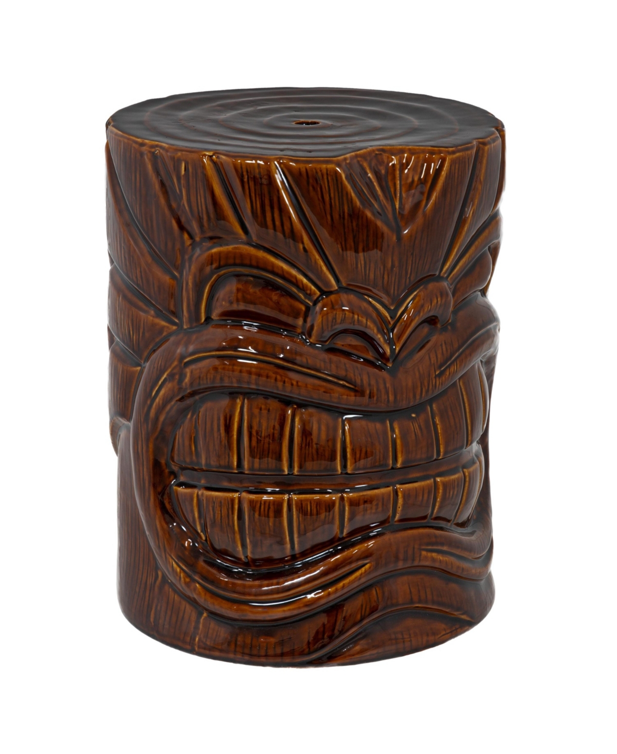 Click here for Tropical Wood-Look Tiki Head Decorative Ceramic Ga... prices