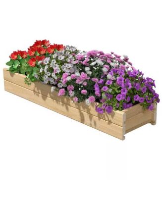 Unfinished Cedar Wood Garden Planter Box for Outdoor Gardening and ...