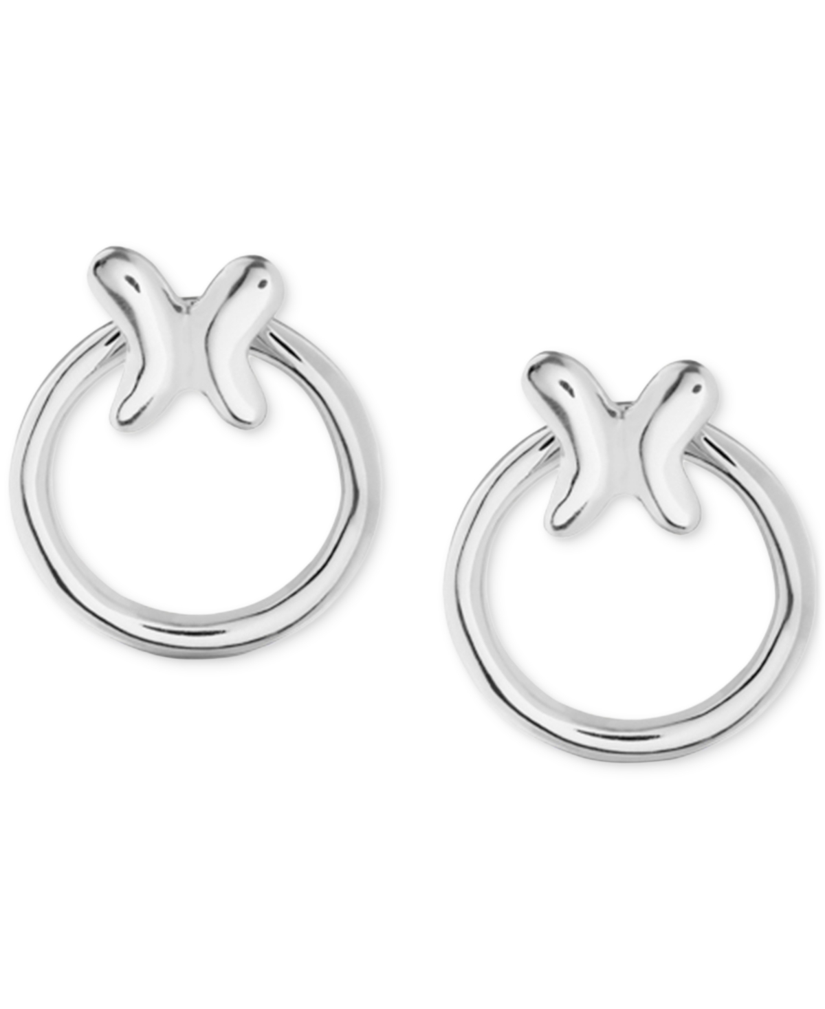 Click here for UNOde50 Metal Alloy Butterfly Hoop Earrings - Silv... prices