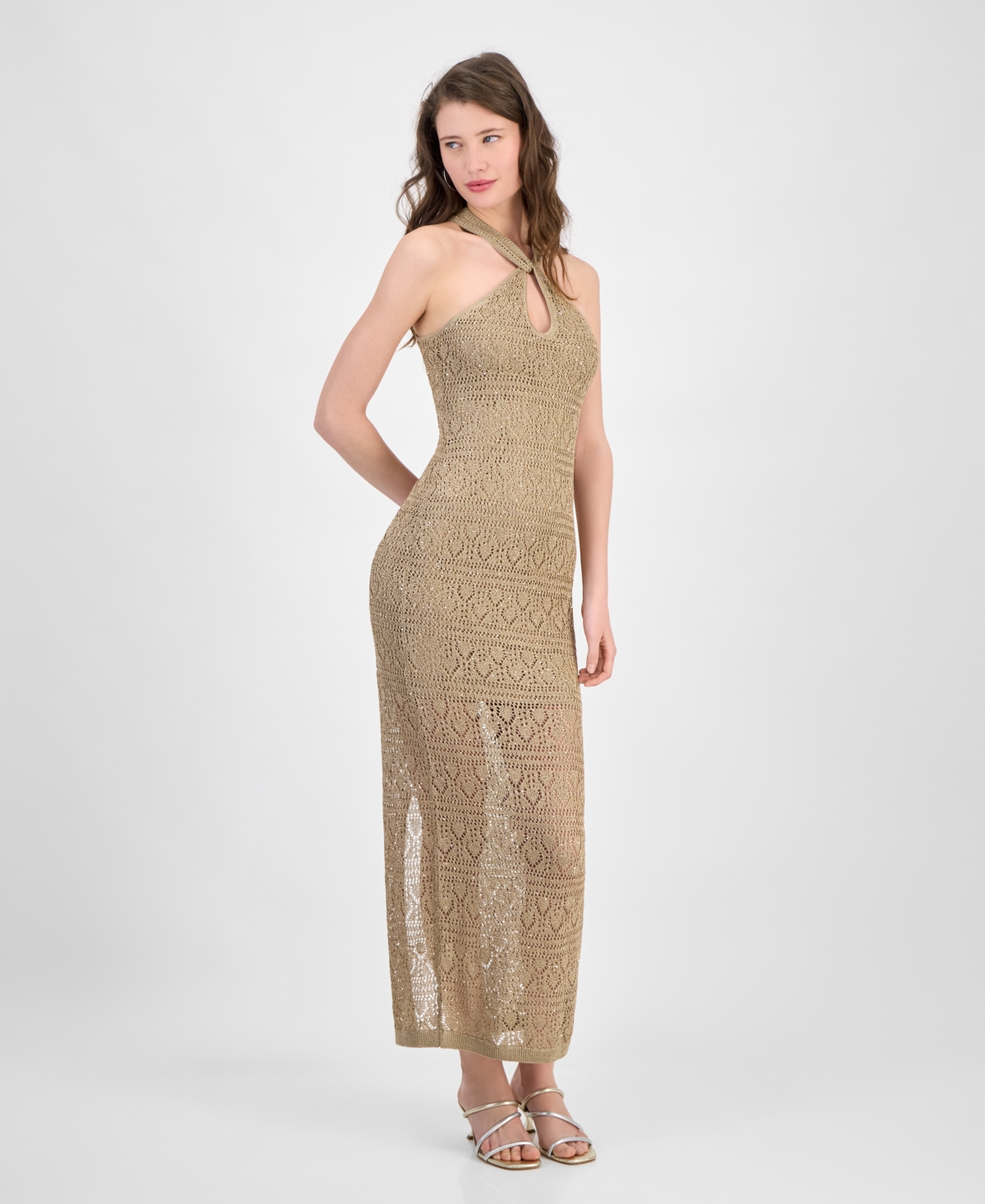 Click here for Guess Womens Cynthia Crossover Halter Maxi Dress -... prices
